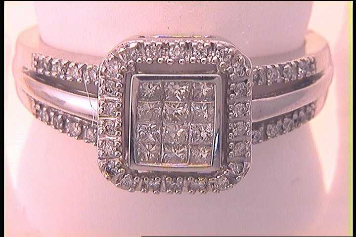 14Kt White Gold 1/2Ct-Dia Cn Invisible Tessera Ring (4.48 grams)