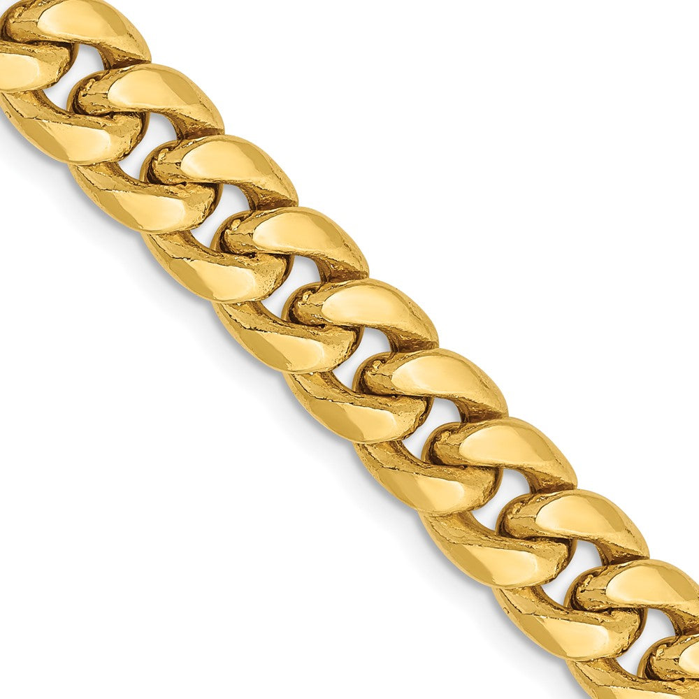 10k Yellow Gold 7.3 mm Semi-Solid Miami Cuban Chain (26.21 grams)